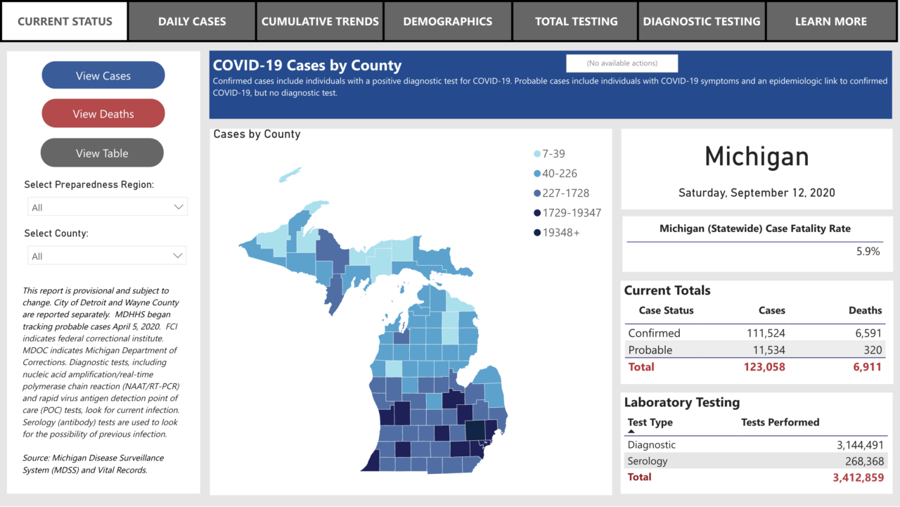 COVID-19 Data Breakdown: Navigating Michigan’s Coronavirus Portal ...